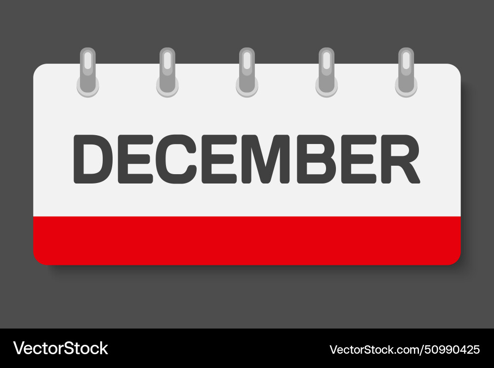 Template icon page calendar month december Vector Image