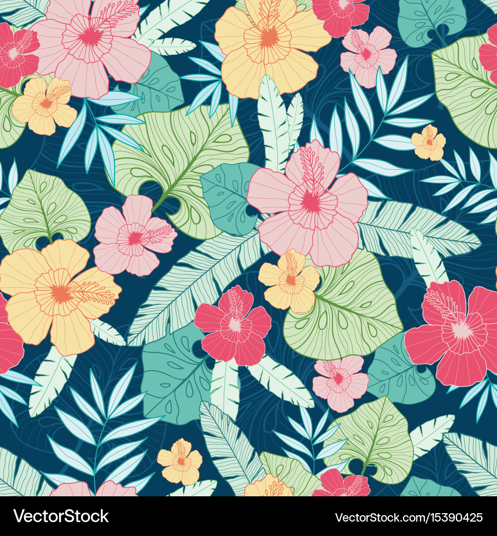 Tropical summer hawaiian seamless pattern Vector Image