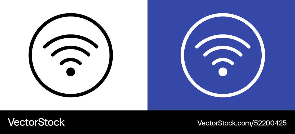 Wifi icon logo sign set outline Royalty Free Vector Image