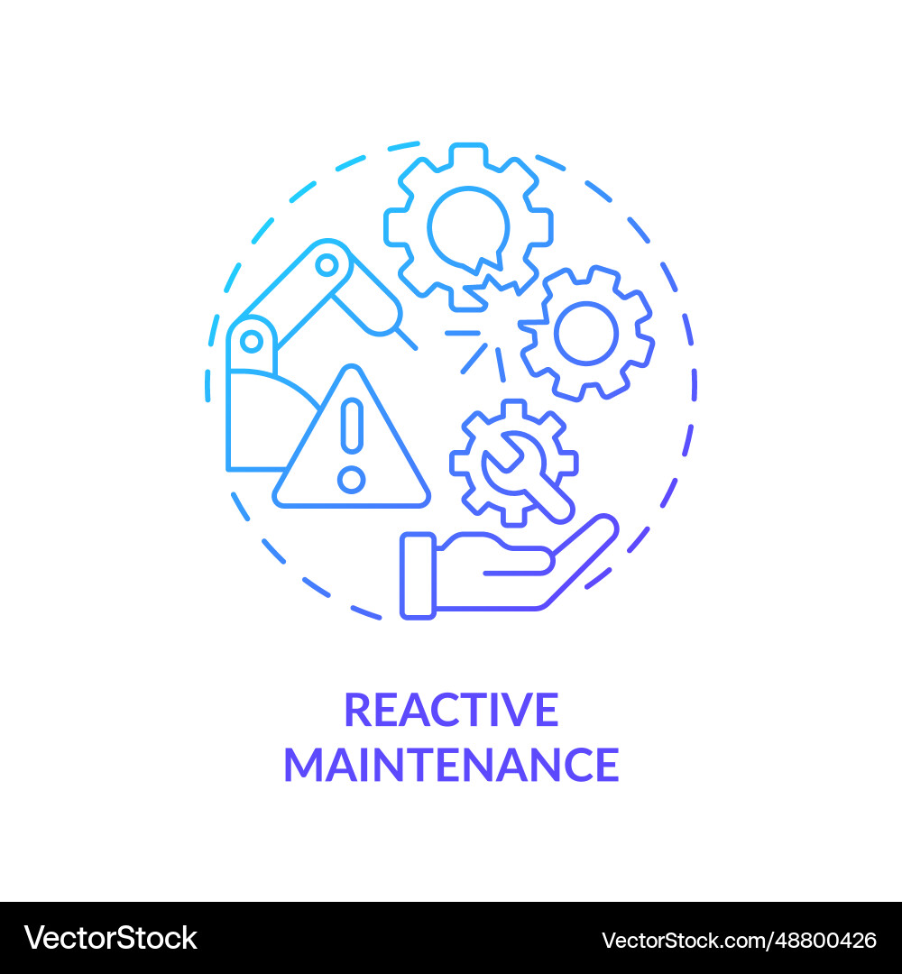 2d gradient thin linear icon reactive maintenance Vector Image