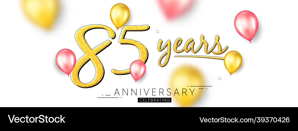 85 years anniversary eighty five Royalty Free Vector Image