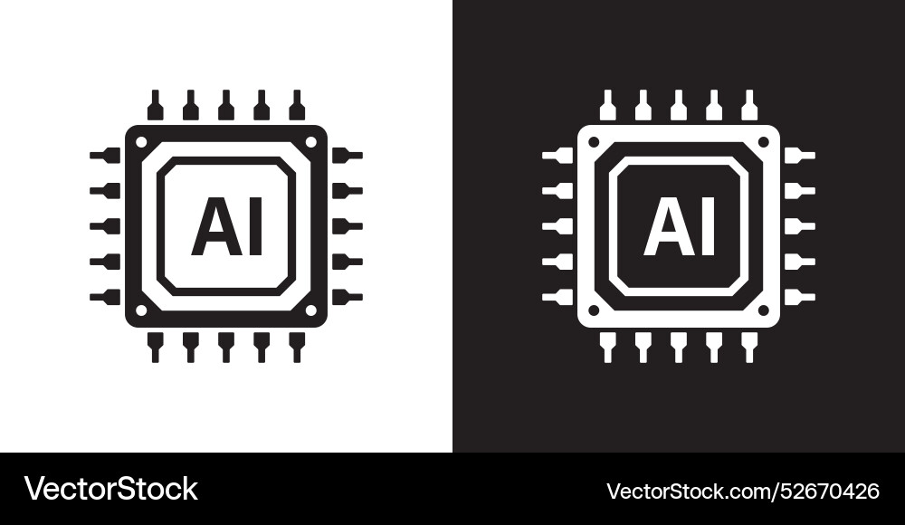 Ai chips icon futuristic artificial intelligence Vector Image