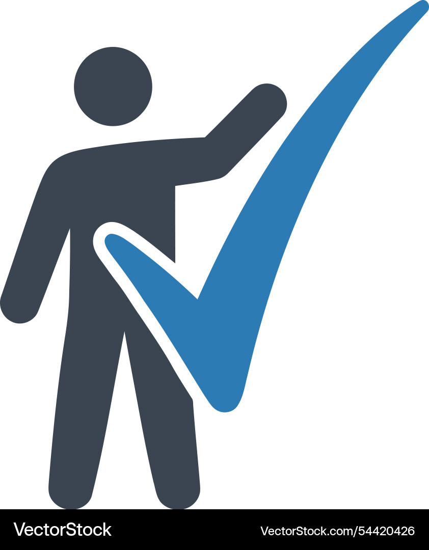 Approval with checkmark icon Royalty Free Vector Image