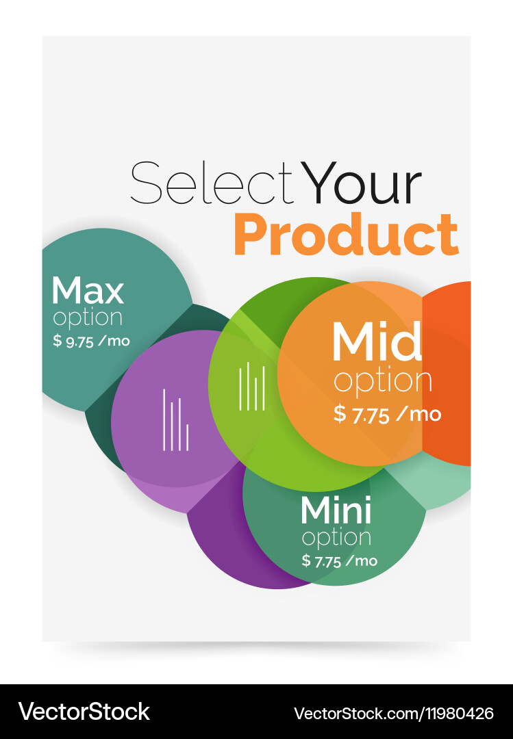 Business layout - select your product with sample Vector Image
