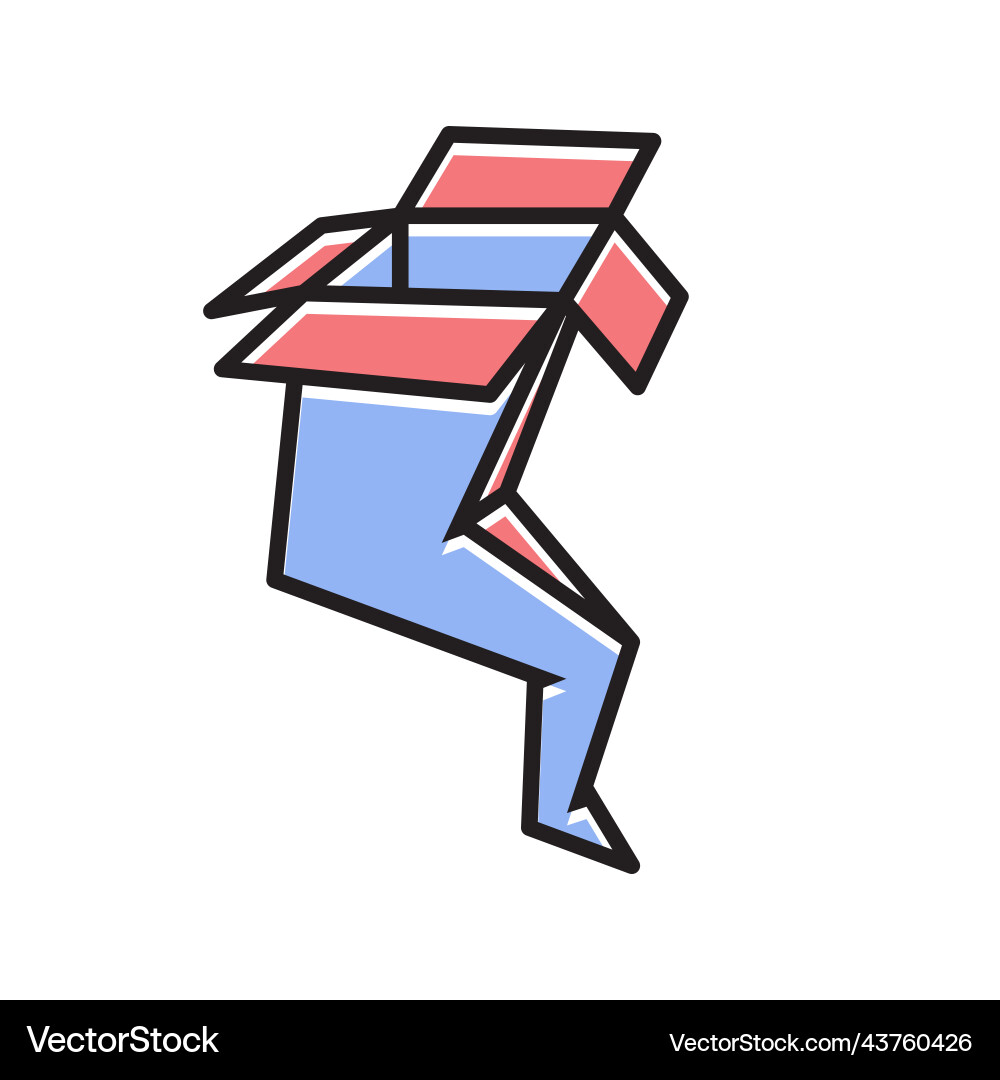 Cardboard box that the tornado lifted logo Vector Image