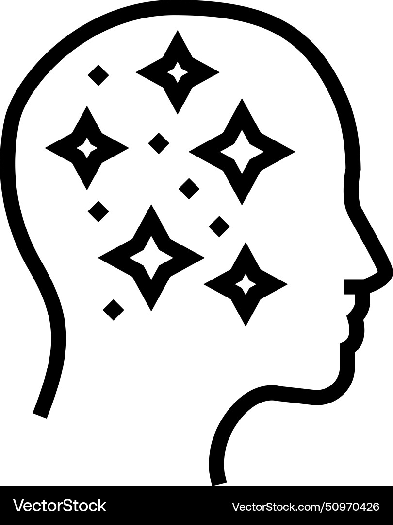 Clear mind minimalism lifestyle line icon Vector Image