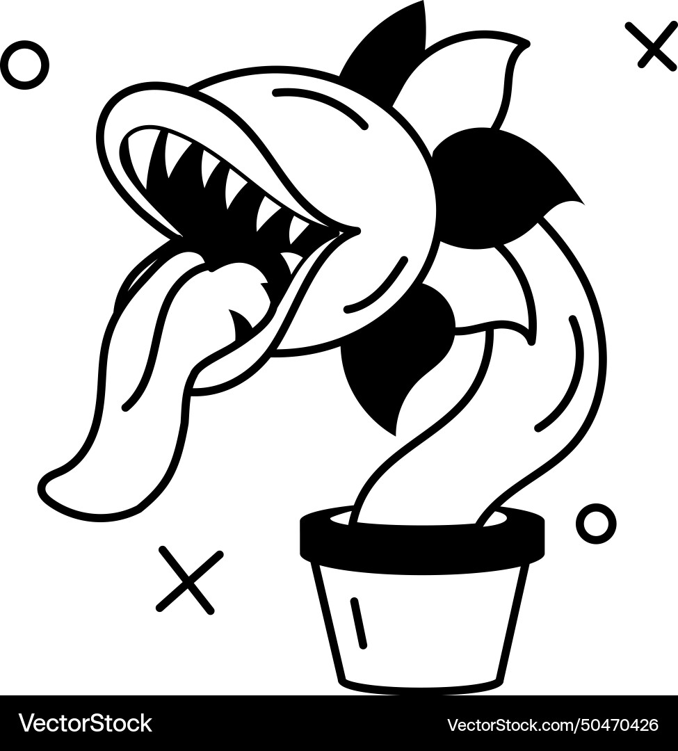 Eating plant Royalty Free Vector Image - VectorStock