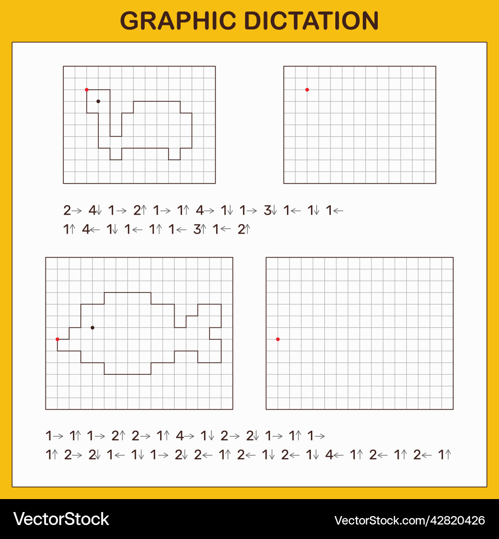 Graphic dictation educational games for kids Vector Image