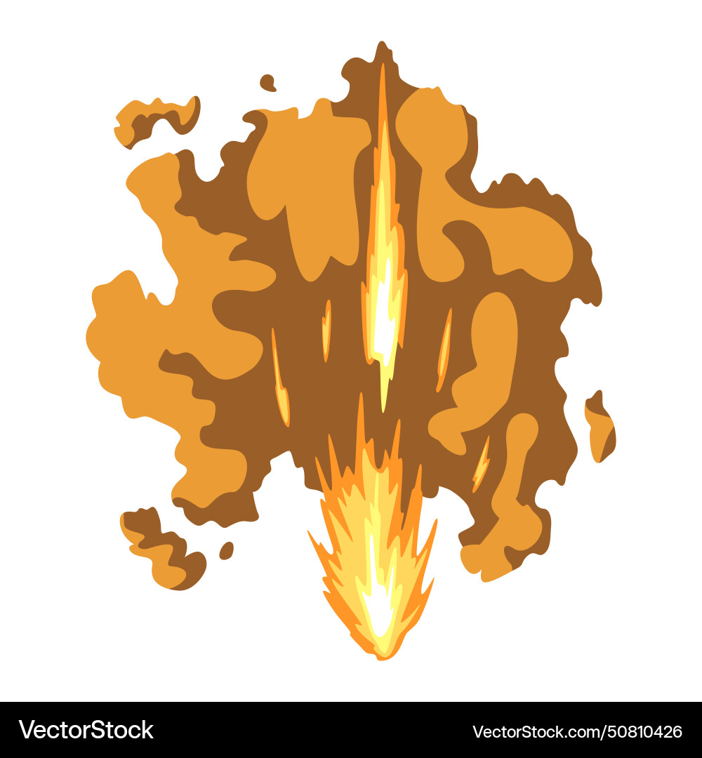 Gun flashe or gunshot animation fire explosion Vector Image