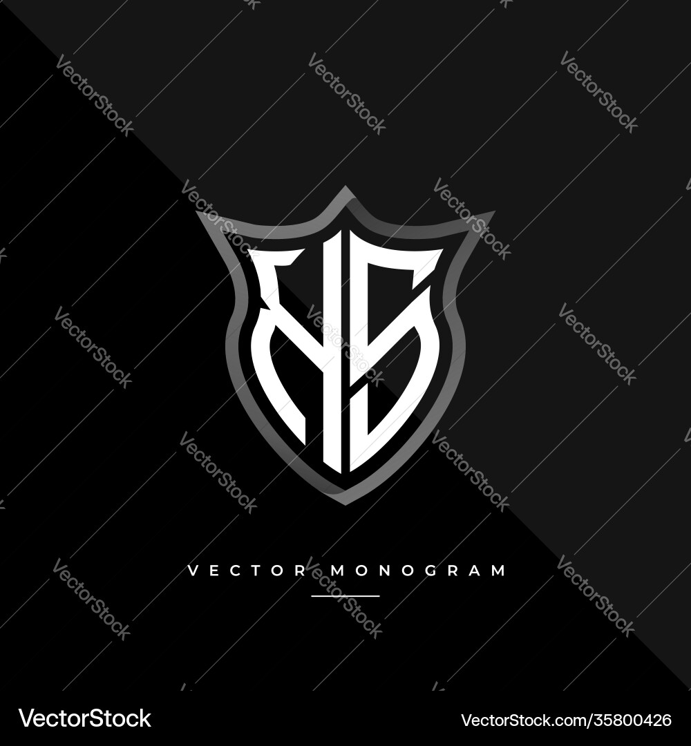 KS Monogram Shield Logo Royalty Free Vector Image