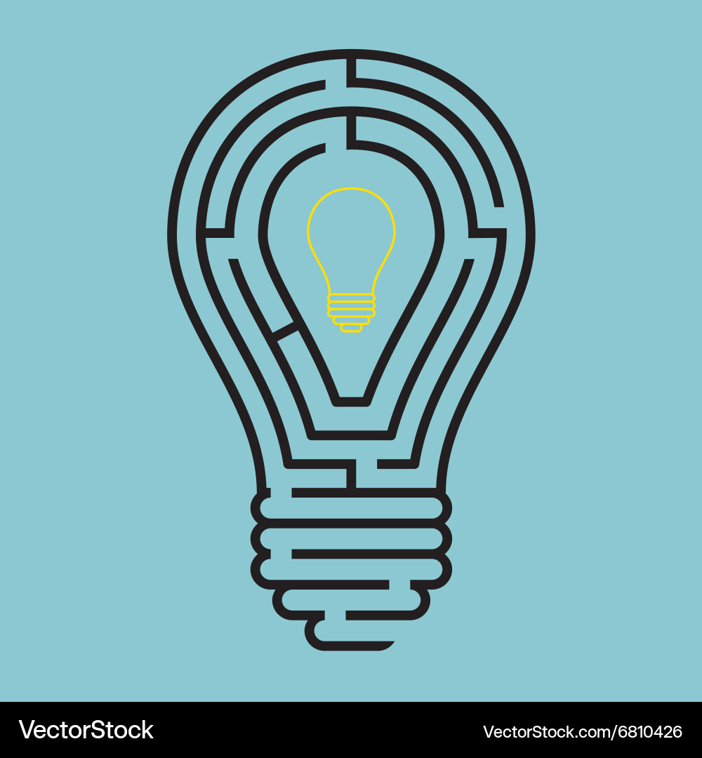 Light bulb maze Royalty Free Vector Image - VectorStock
