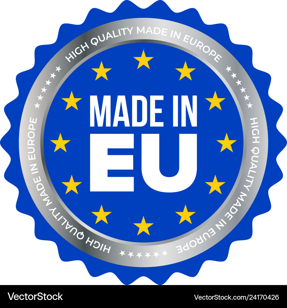 Made in eu high quality product certificate label Vector Image