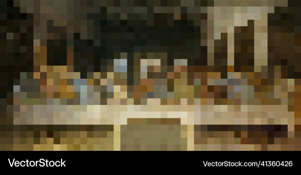 Pixel Art Last Supper Royalty Free Vector Image