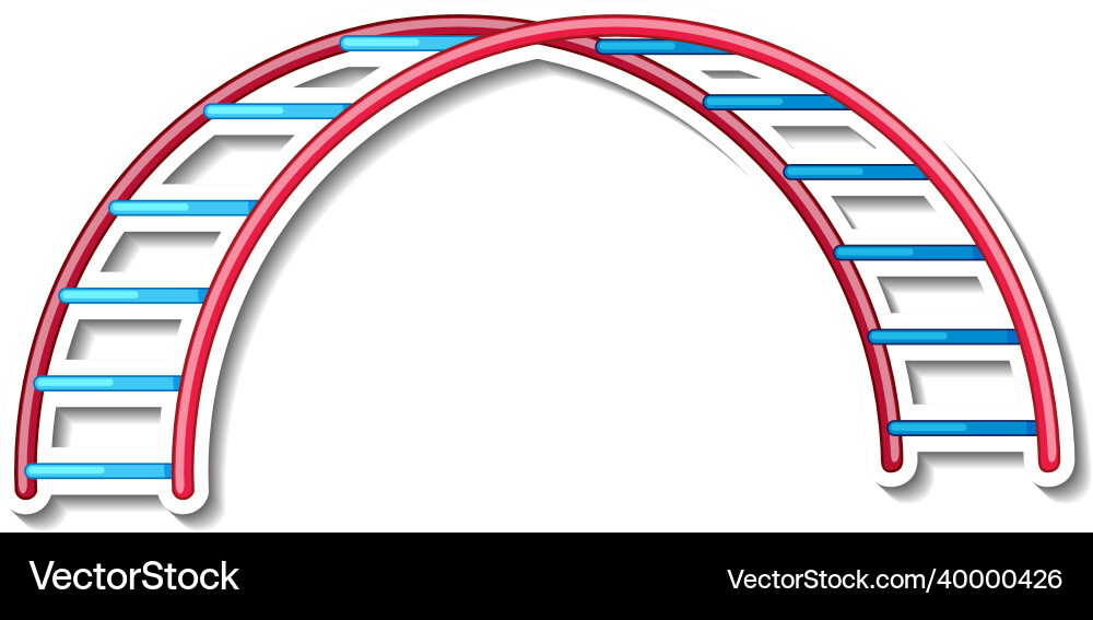Playground hanging bar cartoon sticker Royalty Free Vector