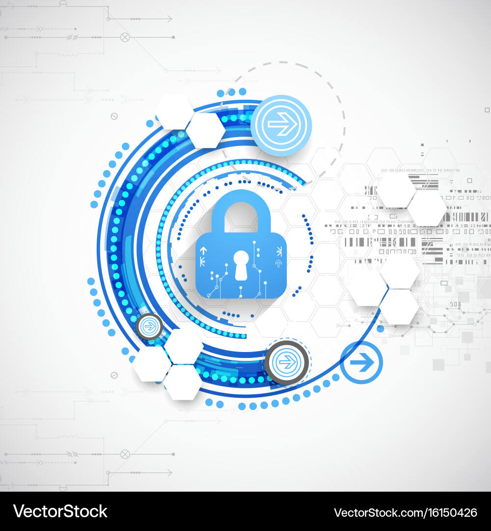 Protection concept security mechanism system Vector Image