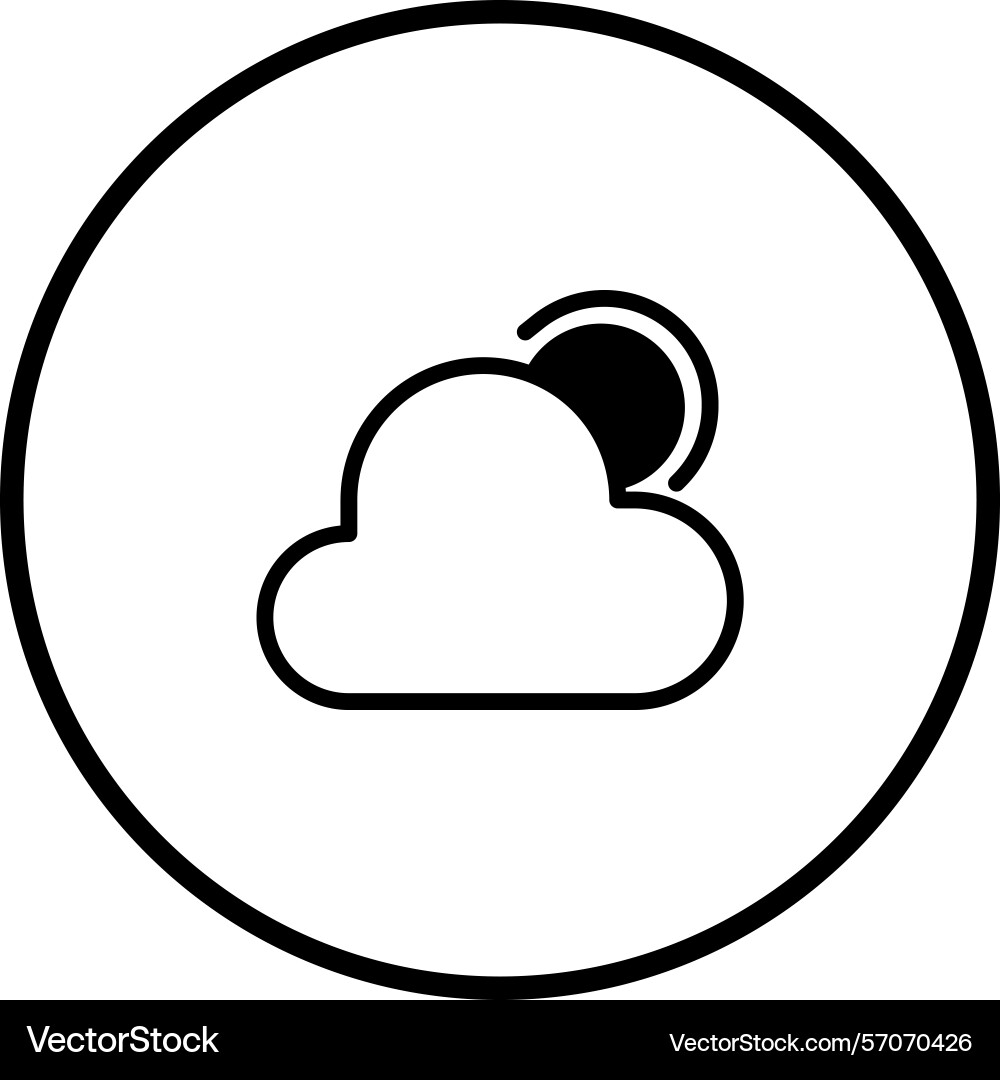 Simple weather icon with cloud and sun Royalty Free Vector