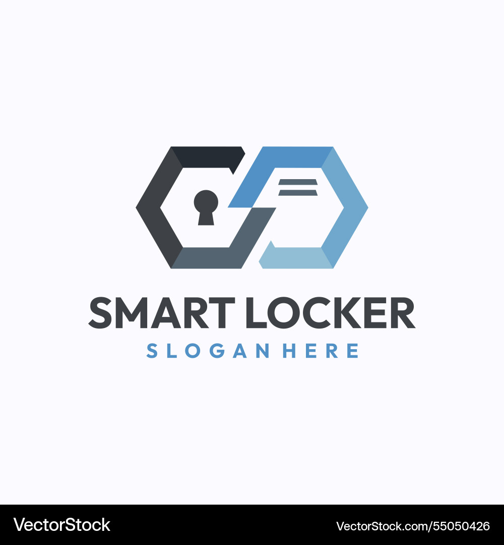 Smart locker logo design template safe storage Vector Image