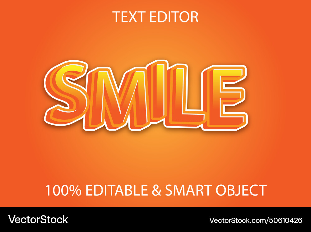 Smile 3 dimension emboss cartoon style Royalty Free Vector