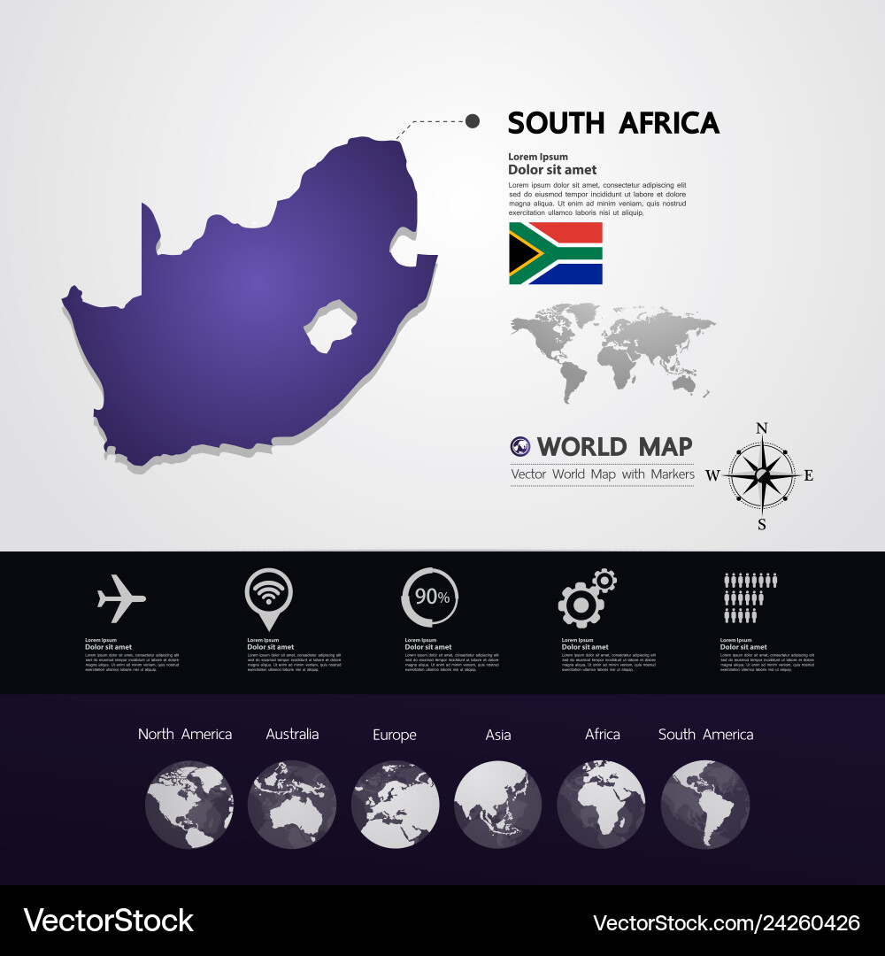 South africa map Royalty Free Vector Image - VectorStock