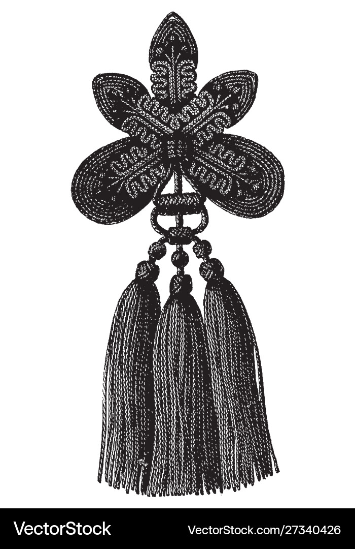 Vintage engraving a tassel Royalty Free Vector Image