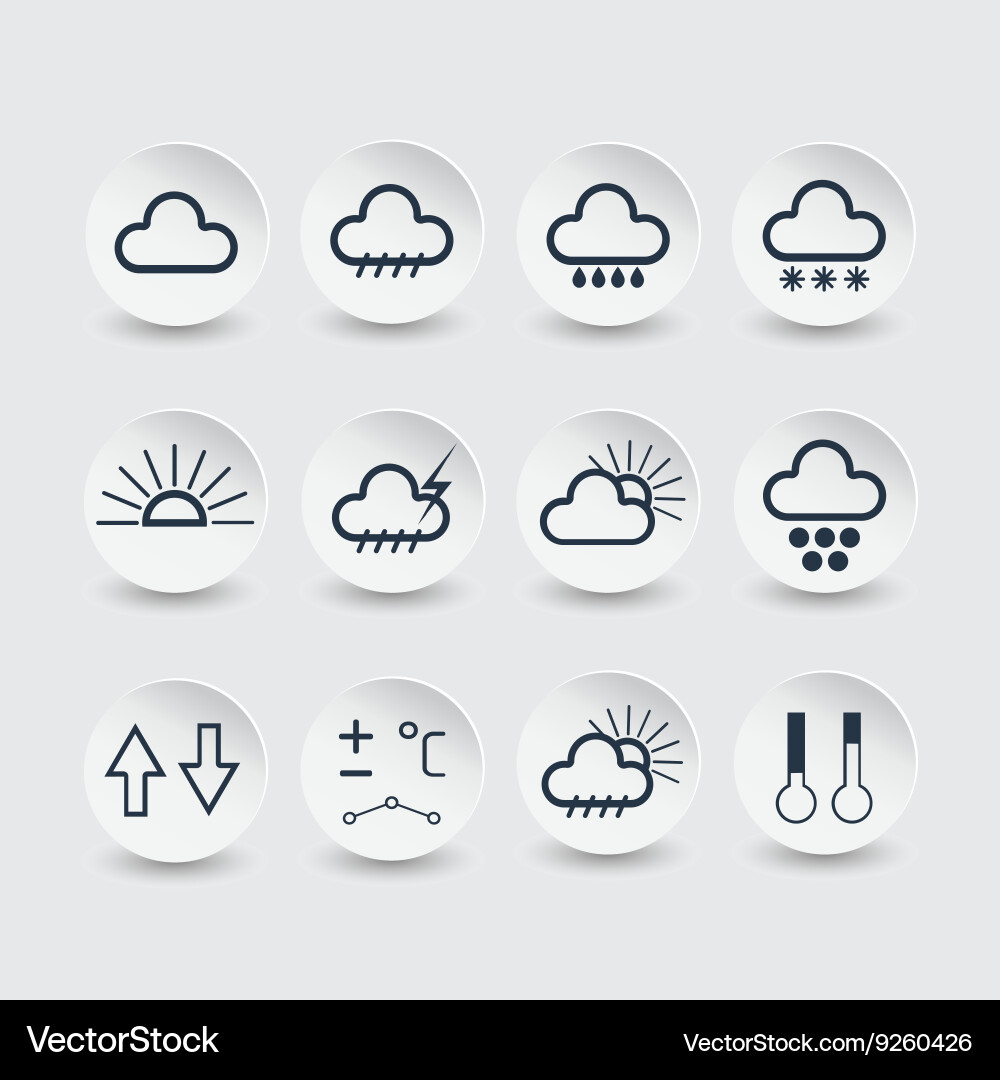 Weather forecast icons Royalty Free Vector Image