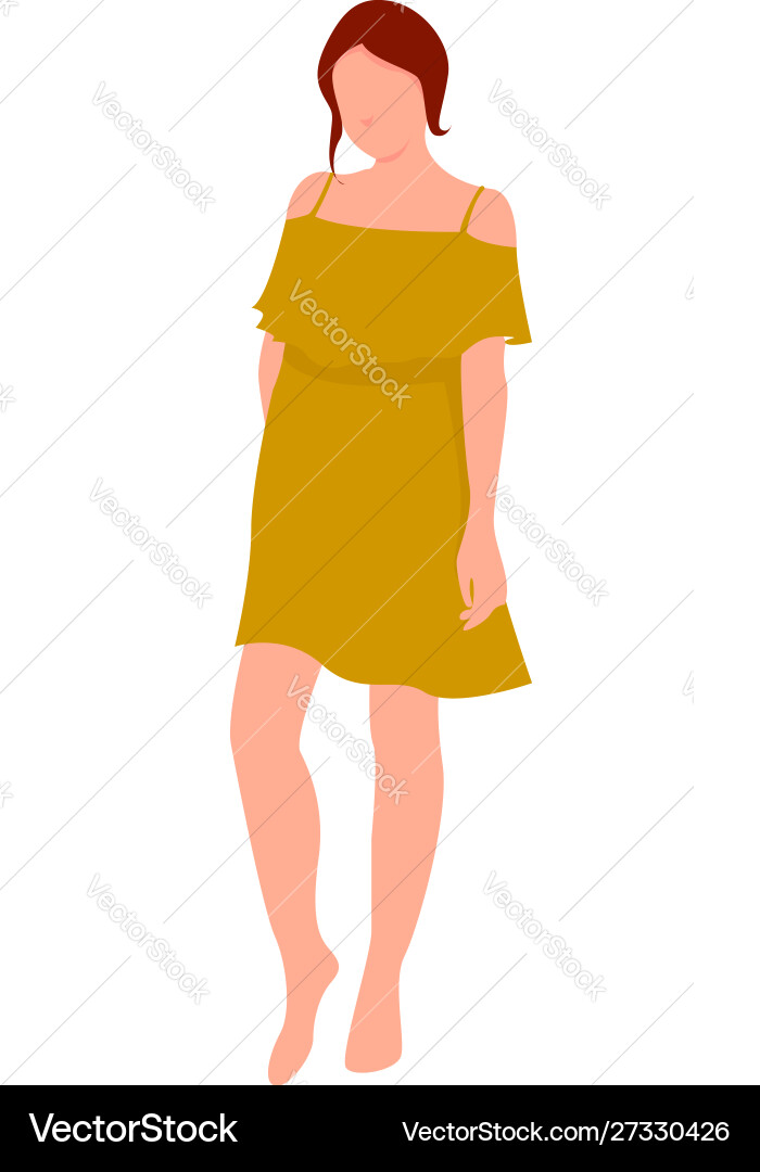 Yellow dress on white background Royalty Free Vector Image