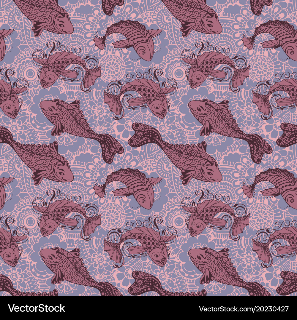 Abstract background with fish Royalty Free Vector Image