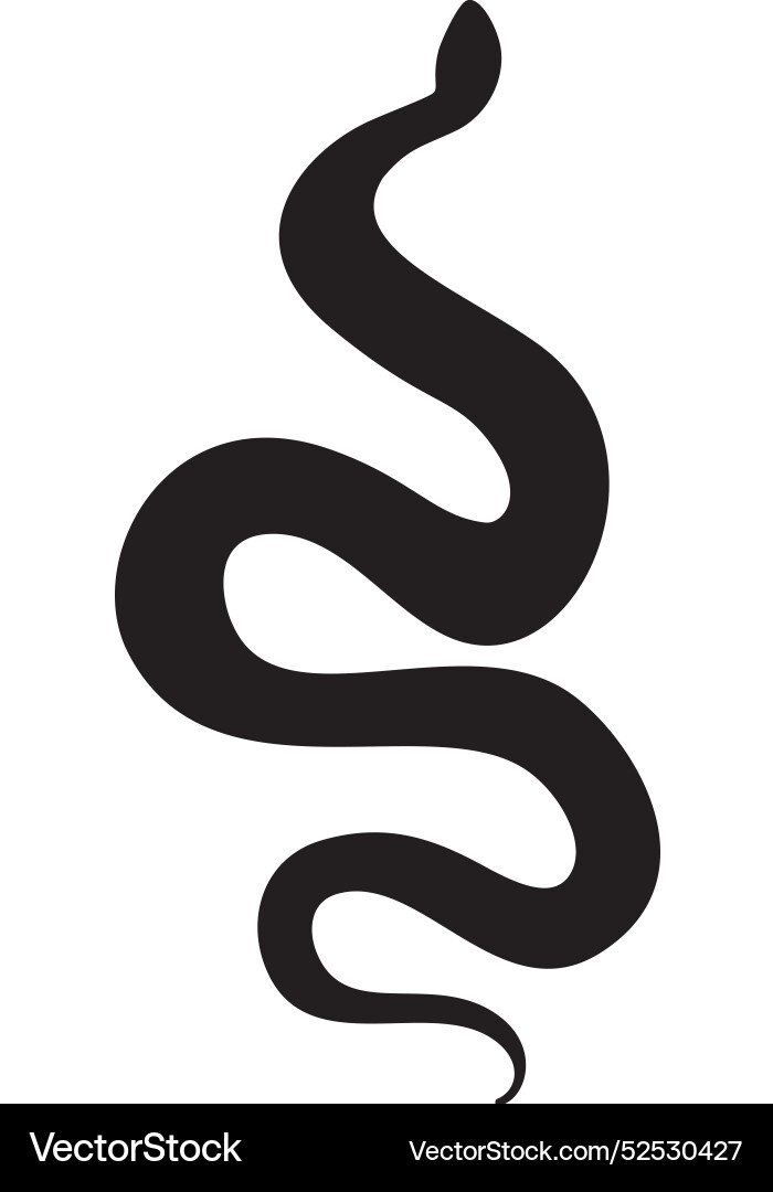 Abstract black snake silhouette Royalty Free Vector Image