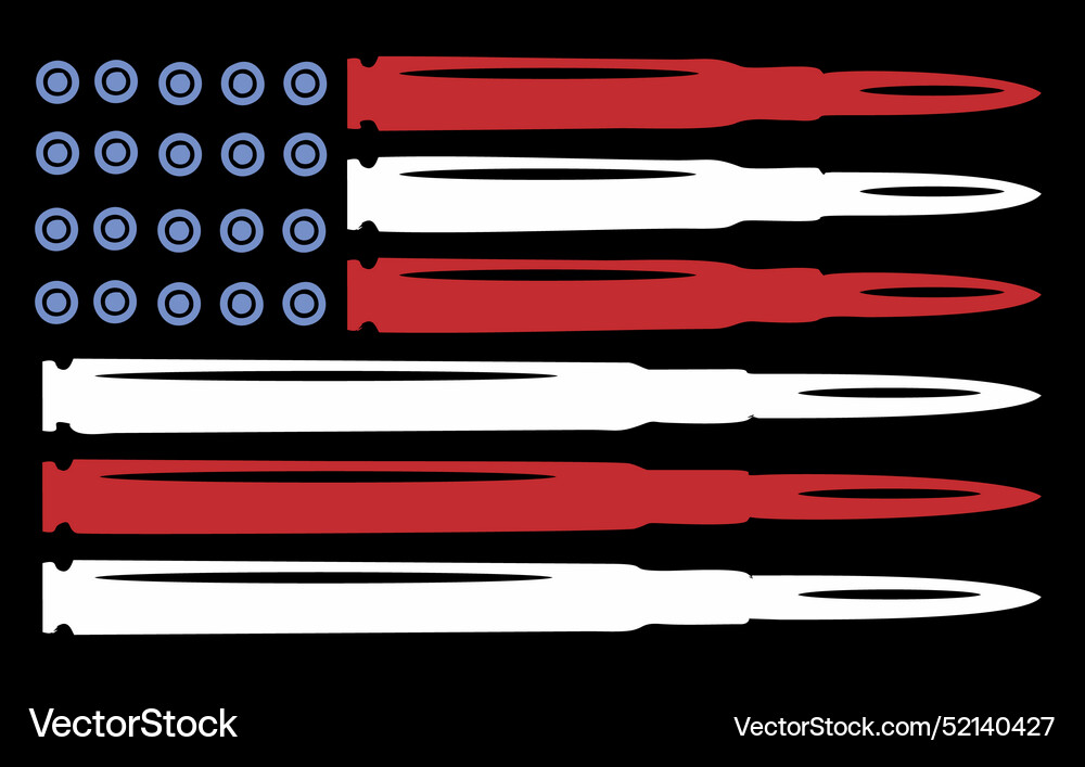 American flag made from bullets Royalty Free Vector Image