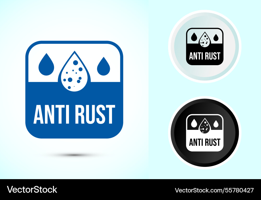 Anti rust icon design oxidation sign Royalty Free Vector