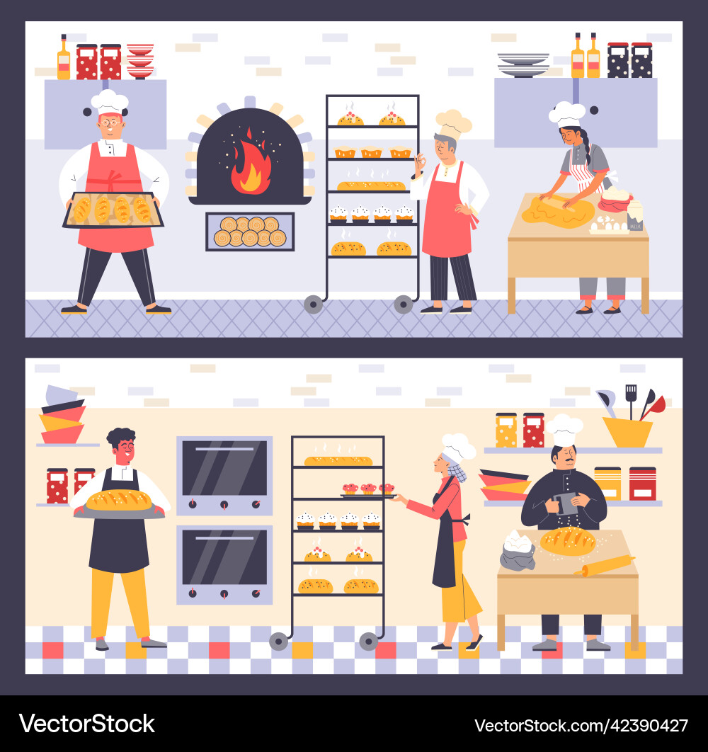 Bakery backgrounds for bread shop or bakehouse Vector Image