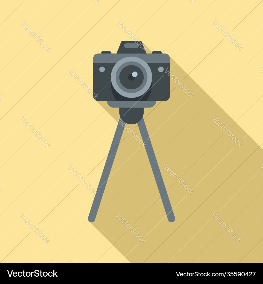 Camera on stand icon flat style Royalty Free Vector Image