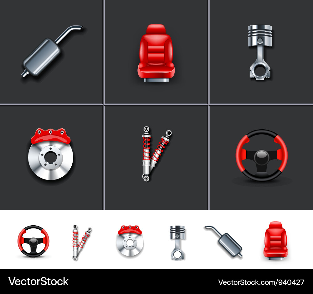 Car parts 2 Royalty Free Vector Image - VectorStock