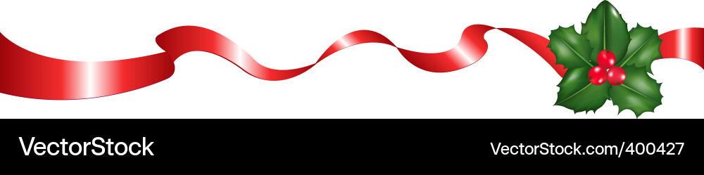 Christmas ribbon Royalty Free Vector Image - VectorStock