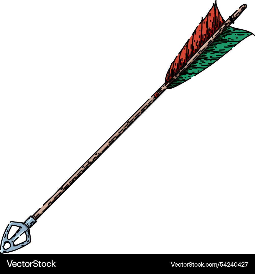 Classic arrow sketch hand drawn Royalty Free Vector Image