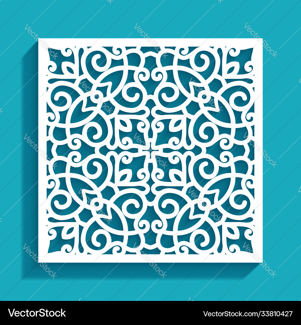 Cutout paper ornament square lace pattern Vector Image
