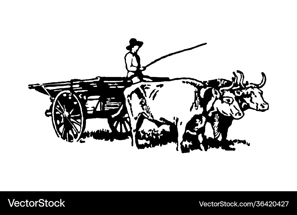 Farmer is riding a cart Royalty Free Vector Image