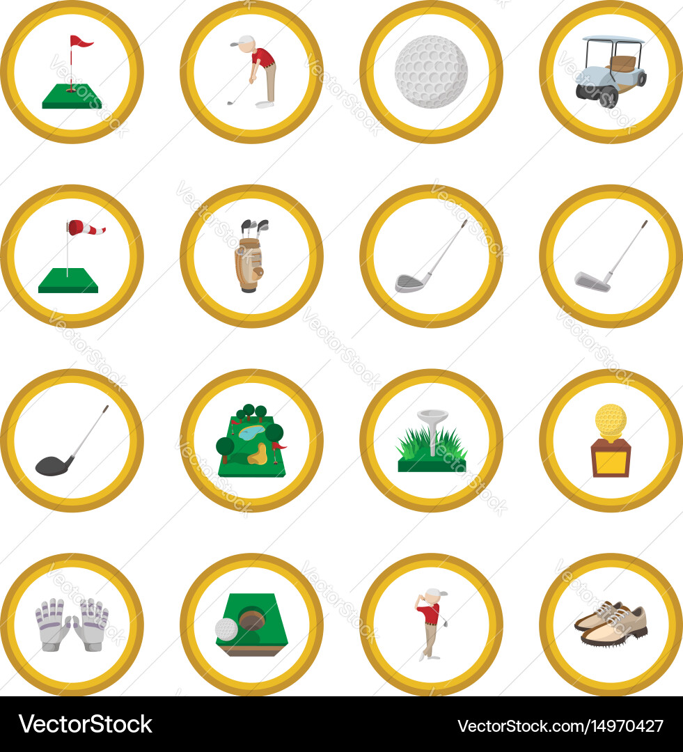 Golf cartoon icon circle Royalty Free Vector Image