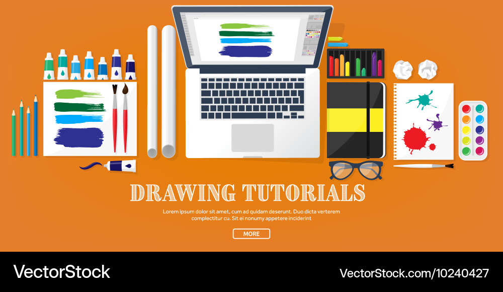 Graphic web design drawing and painting Royalty Free Vector