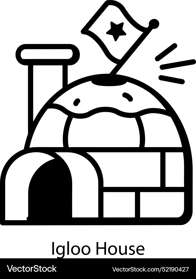 Igloo house Royalty Free Vector Image - VectorStock