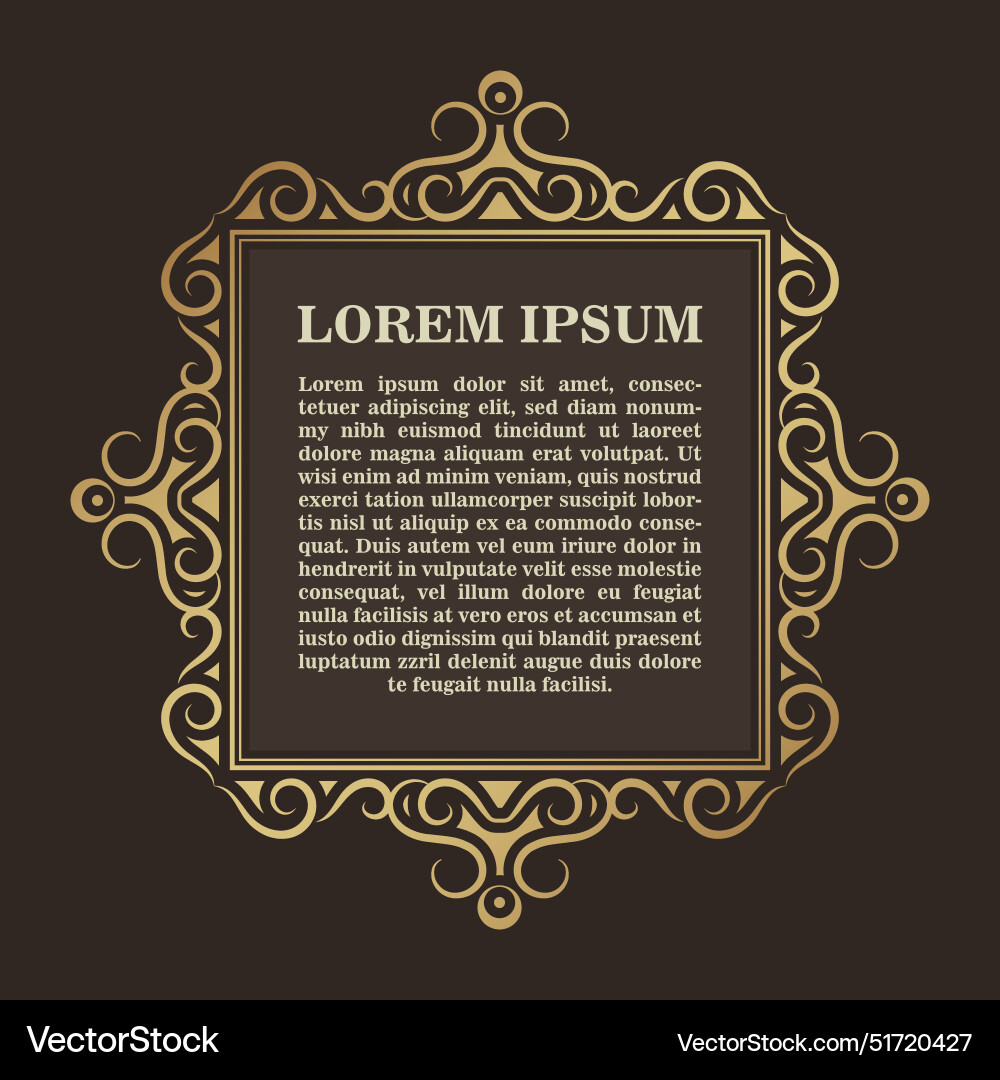 Luxury calligraphy square ornament frame line Vector Image