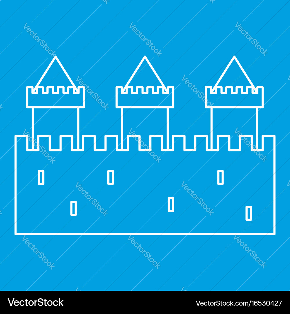 Medieval fortification icon outline style Vector Image