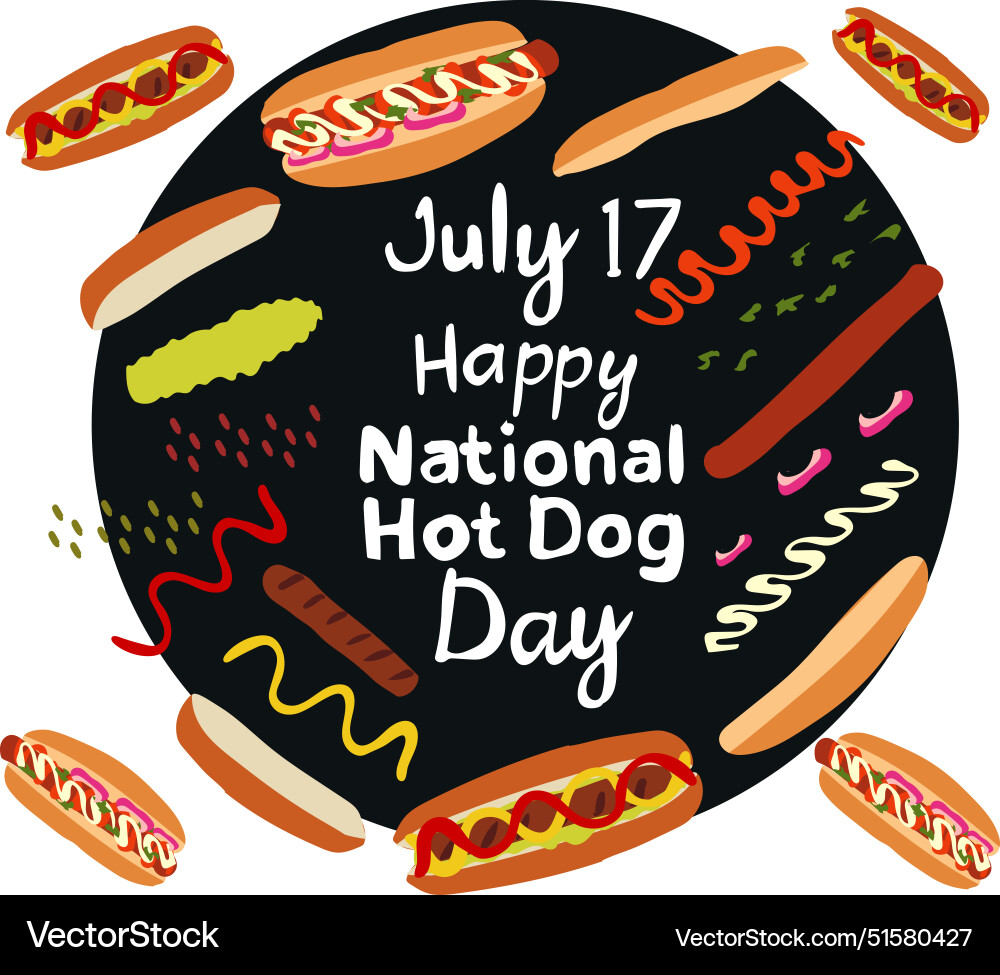 National hot dog day Royalty Free Vector Image