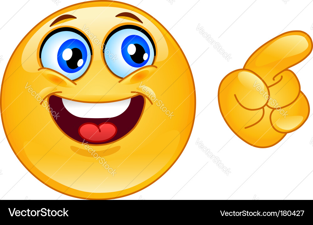 Pointing emoticon Royalty Free Vector Image - VectorStock
