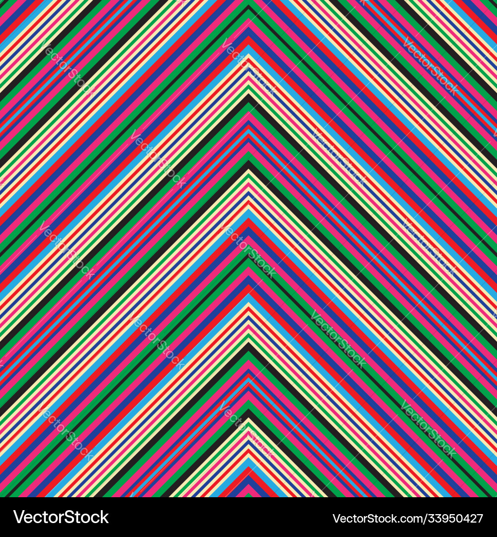 Rainbow chevron diagonal stripes seamless pattern Vector Image