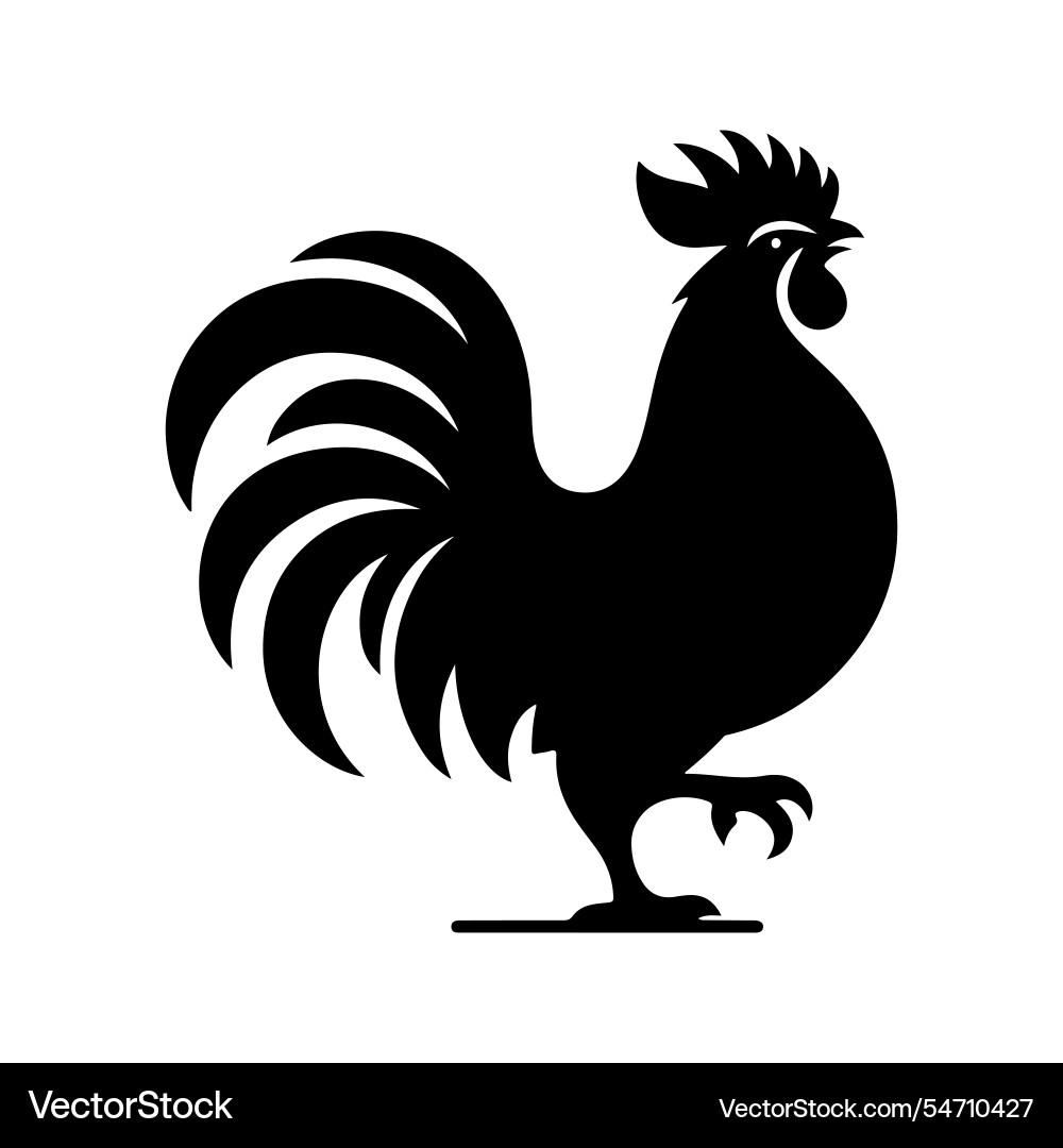 Rooster silhouette Royalty Free Vector Image - VectorStock