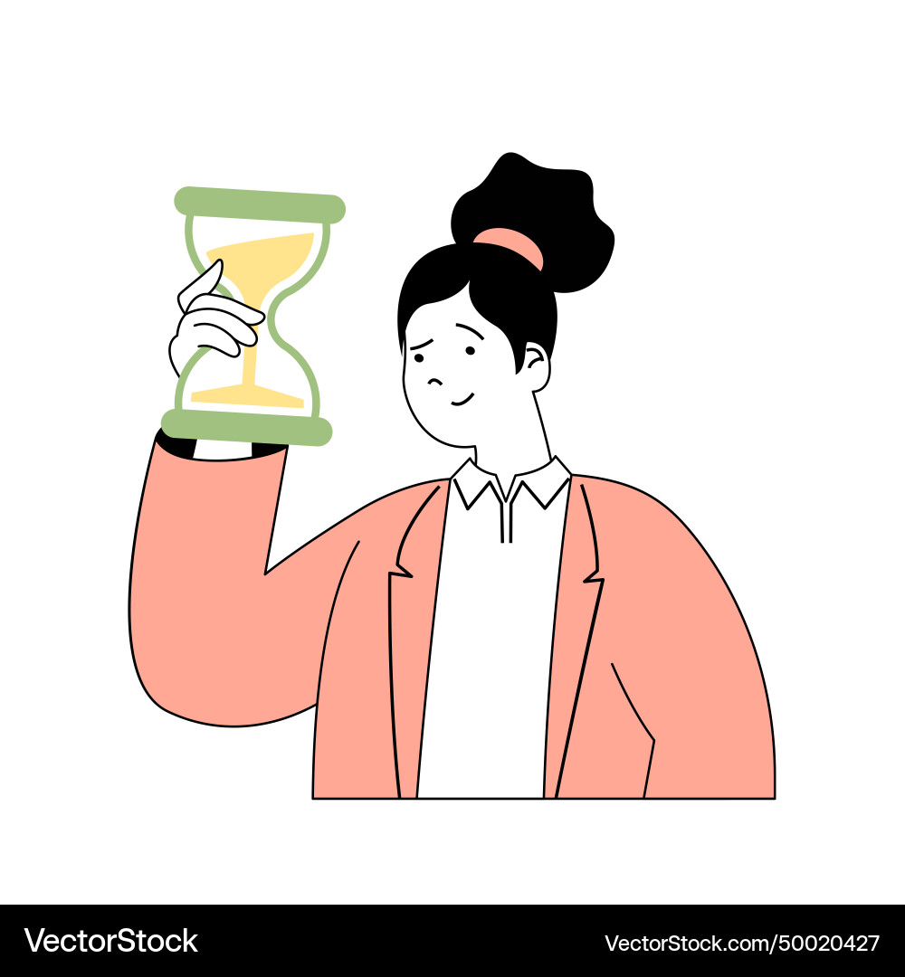 Time management concept with cartoon people Vector Image