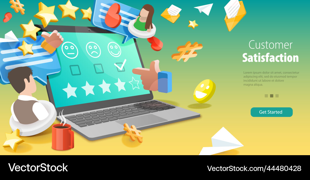 3d conceptual of customer Royalty Free Vector Image