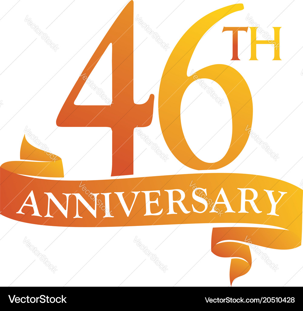 46 year ribbon anniversary Royalty Free Vector Image