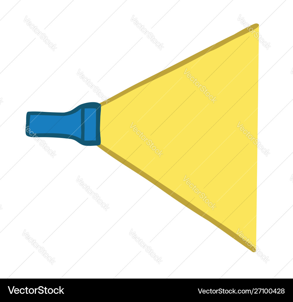 Flashlight hand drawn Royalty Free Vector Image